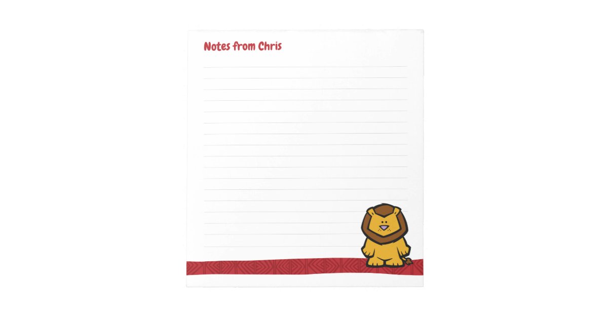 Wildlife Lion Note Pad | Zazzle