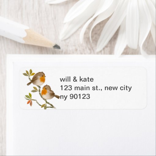 Wildlife Robin Bird Return Address Labels | Zazzle