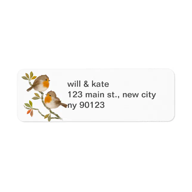 Wildlife Robin Bird Return Address Labels | Zazzle