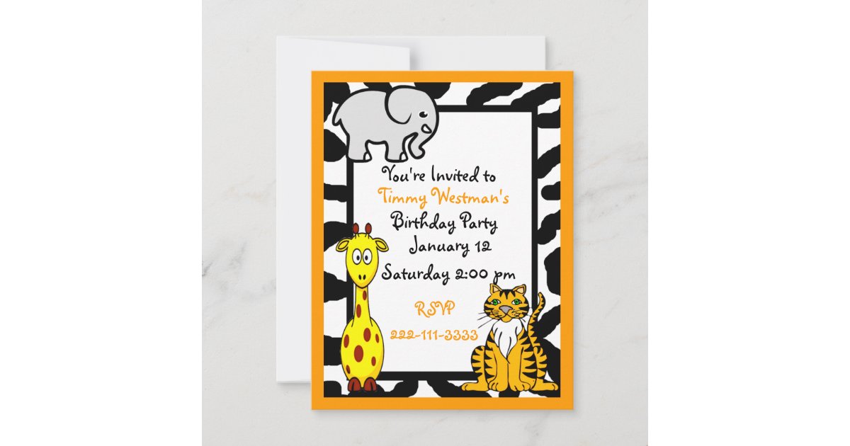Wildlife Safari Birthday Invitation | Zazzle