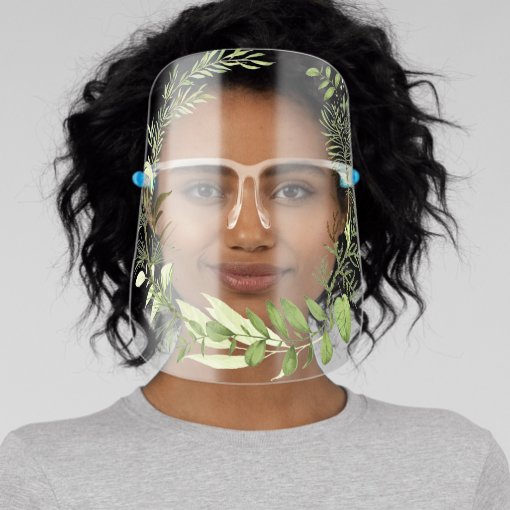 Wildwoods Botanicals Eucalyptus Ferns Greenery Face Shield | Zazzle