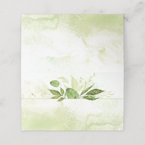 Wildwoods Botanicals Greenery Watercolor Splash Place Card | Zazzle