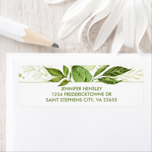 Wildwoods Rustic Greenery Return Address| Label | Zazzle