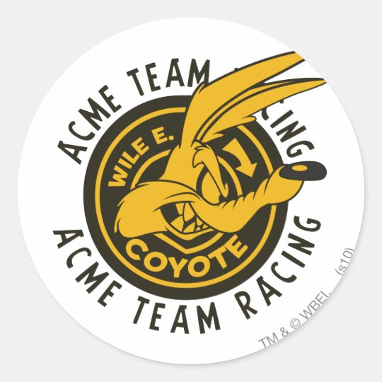 Wile E. Coyote Acme Team Racing Classic Round Sticker | Zazzle.com