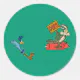 WILE E. COYOTE™ and ROAD RUNNER™ ACME Rocket Classic Round Sticker | Zazzle