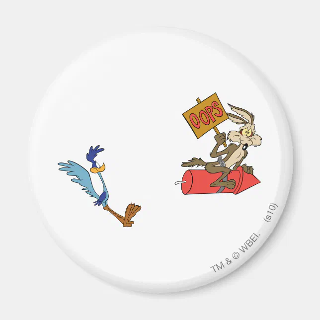 WILE E. COYOTE™ and ROAD RUNNER™ ACME Rocket Magnet | Zazzle