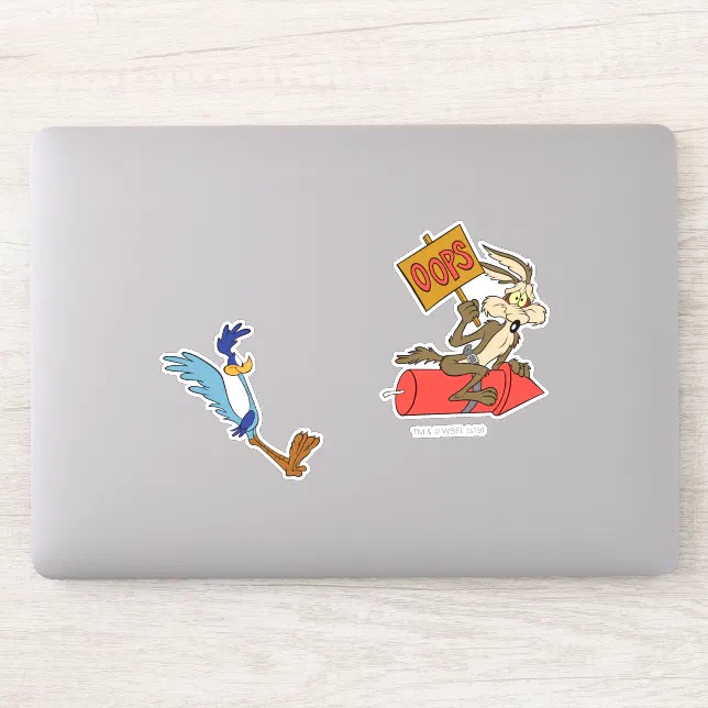 WILE E. COYOTE™ and ROAD RUNNER™ ACME Rocket Sticker | Zazzle