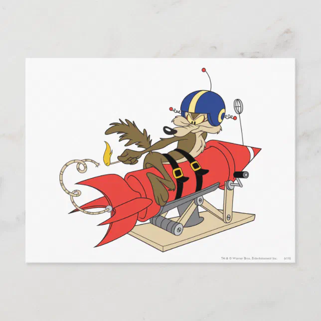 WILE E. COYOTE™ Launching Red Rocket Postcard | Zazzle