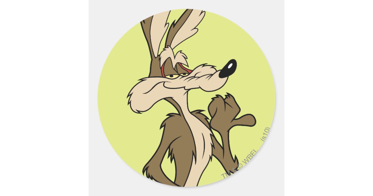 WILE E. COYOTE™ Looking Proud Classic Round Sticker | Zazzle