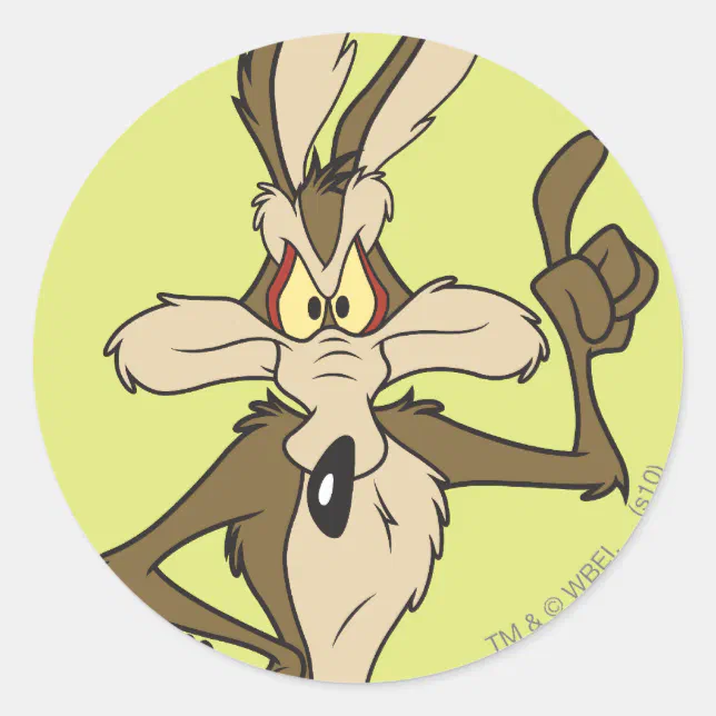 WILE E. COYOTE™ Standing Tall Classic Round Sticker | Zazzle