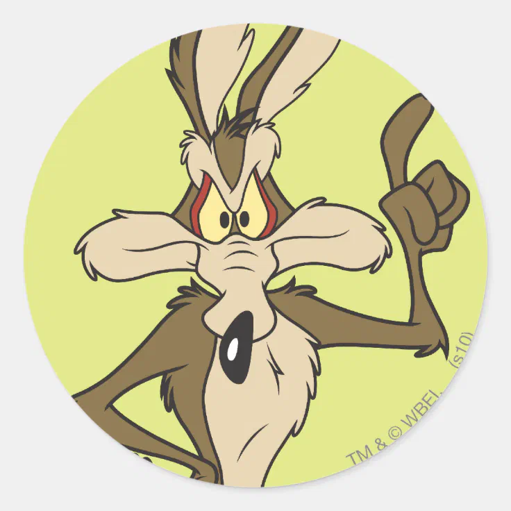 Wile E. Coyote Standing Tall Classic Round Sticker | Zazzle