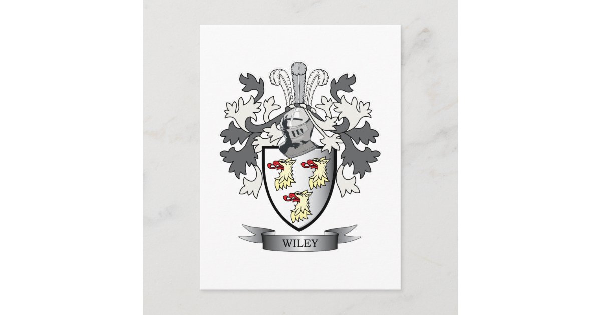 Wiley Family Crest Coat of Arms Postcard | Zazzle
