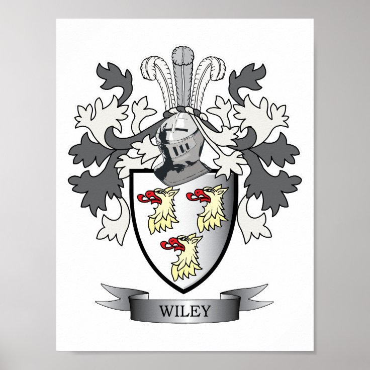 Wiley Family Crest Coat of Arms Poster | Zazzle