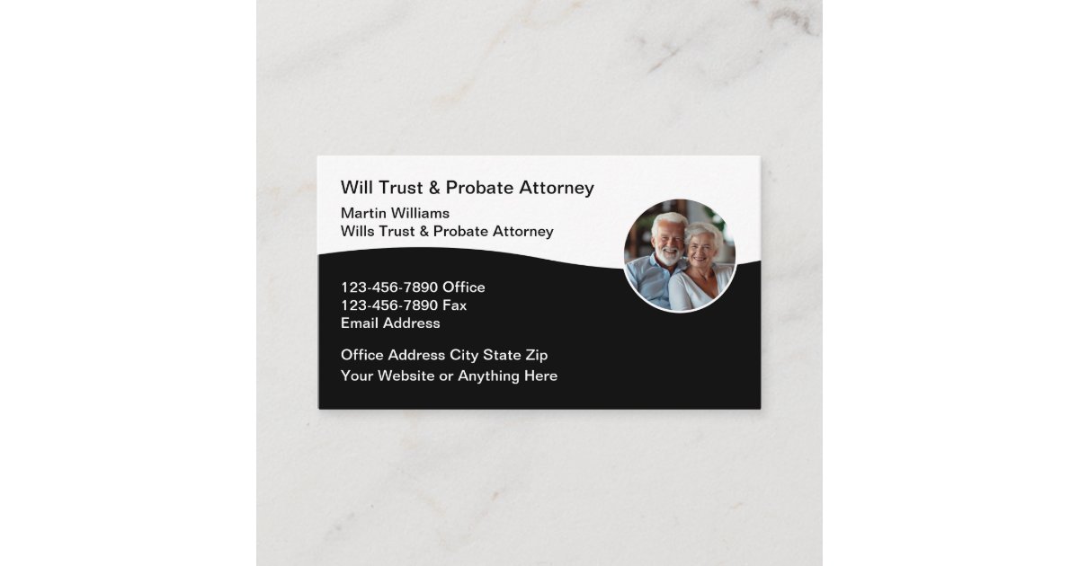 Will Trust Probate Attorney Business Cards | Zazzle