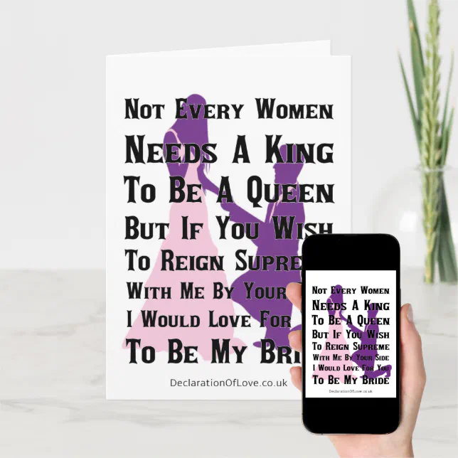 Will You Be My Bride Card | Zazzle