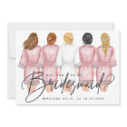 Will You Be My Bridesmaid? Girls in Robes card | Zazzle