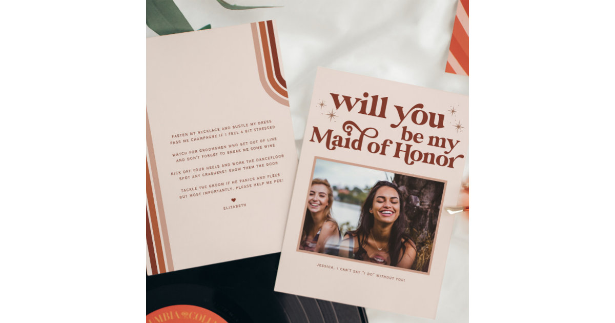 Will you be my Bridesmaid/Maid of Honor Proposal Announcement | Zazzle
