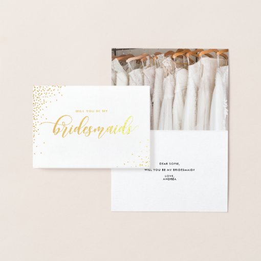 Will You Be My Bridesmaid Script Gold Foil Card | Zazzle
