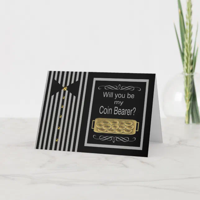 Will You be my Coin Bearer Request Card | Zazzle
