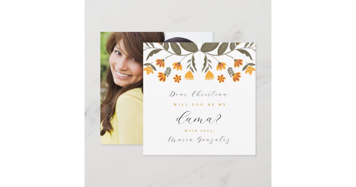 Will you be my Dama Proposal Quinceanera Photo Invitation | Zazzle