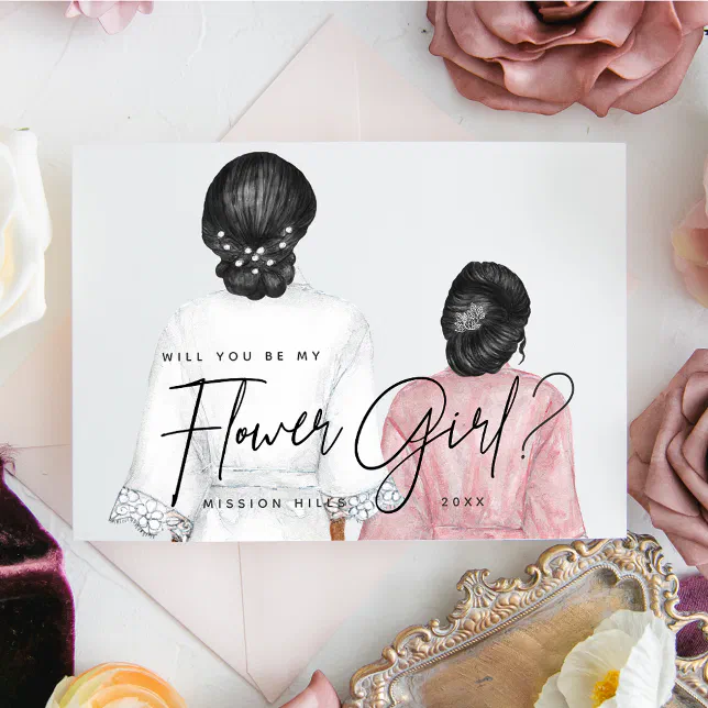 Will you be my Flower Girl? Girls in Robes Invitat Invitation | Zazzle