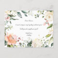 Will You Be My Flower Girl Pink Script Floral Invitation Postcard | Zazzle