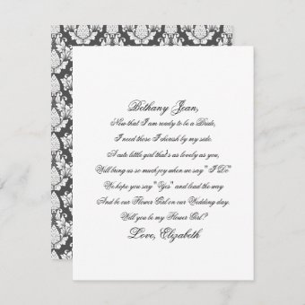 Will You Be My Flower Girl Script Poem Card | Zazzle