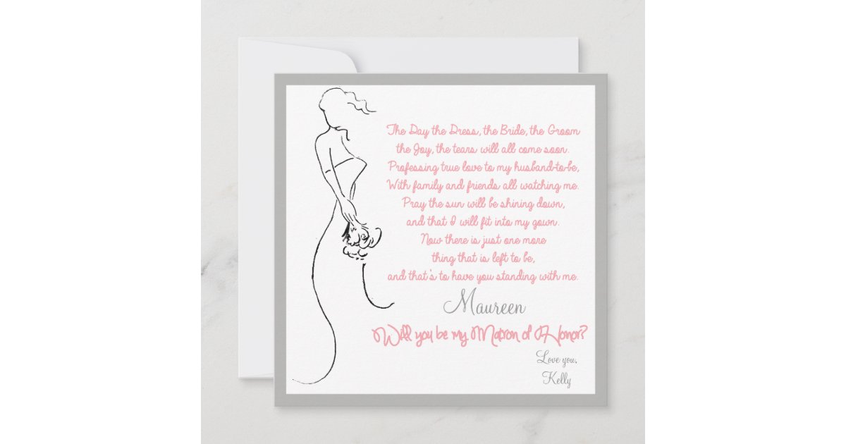 Will you be my Matron of Honor? Card | Zazzle