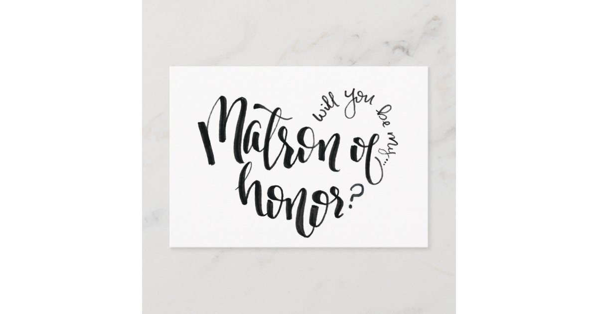 Will You Be My Matron of Honor? Proposal Card | Zazzle