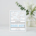 Will you be my Page Boy? Baby Blue/Gray Poem Card | Zazzle