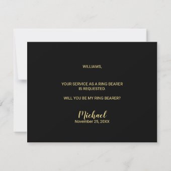 Will You Be My Ring Bearer? Elegant Proposal Invitation | Zazzle