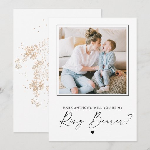 Will You Be My Ring Bearer Proposal Photo Card | Zazzle