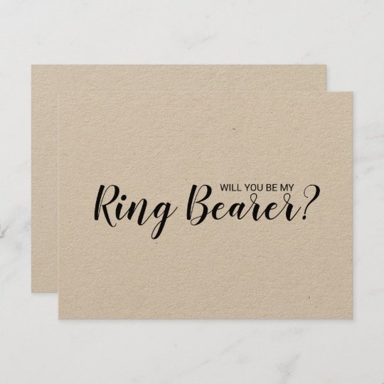 Will You Be My Ring Bearer? Rustic Kraft Paper Invitation | Zazzle.com