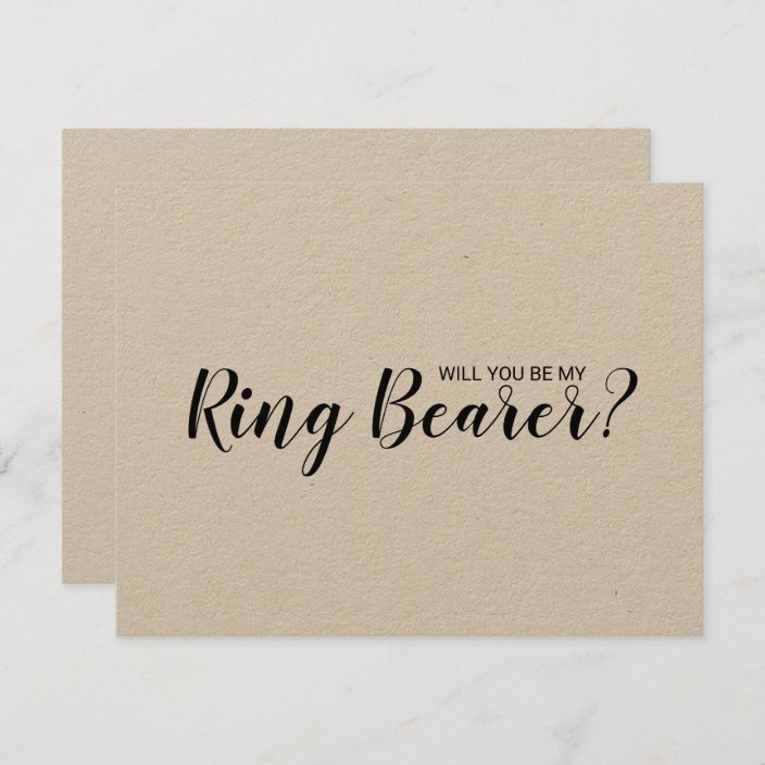 Will You Be My Ring Bearer? Rustic Kraft Paper Invitation | Zazzle.com
