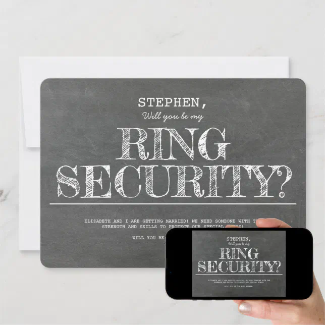 Will You Be My Ring Security Funny Proposal Invitation | Zazzle