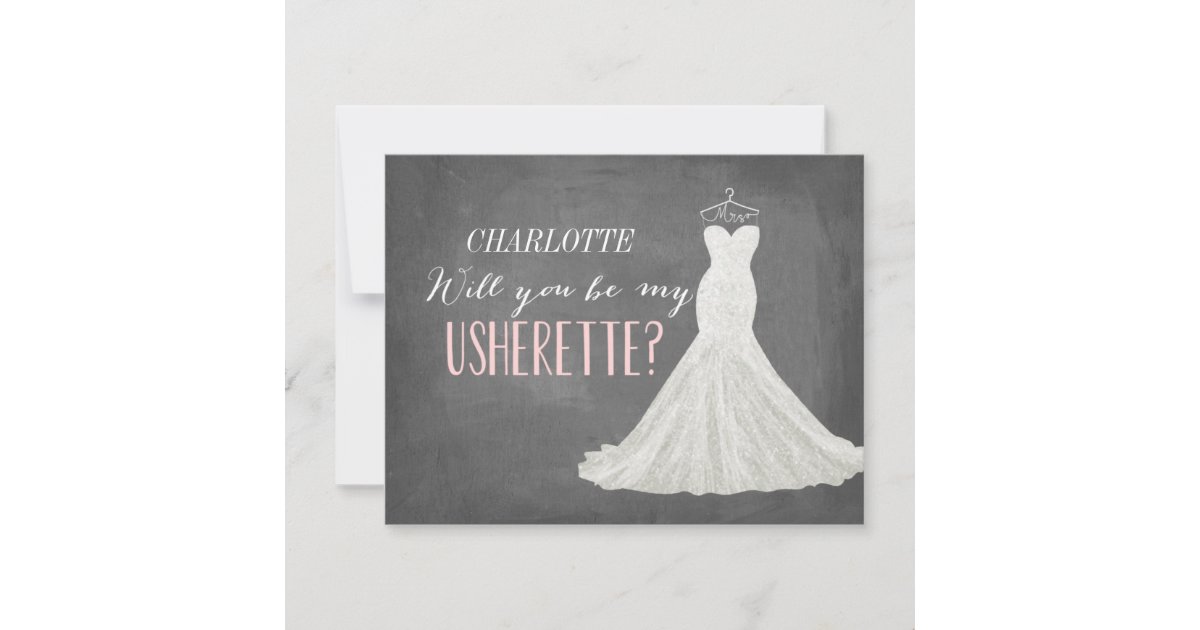 Will You Be My Usherette Invitation | Zazzle