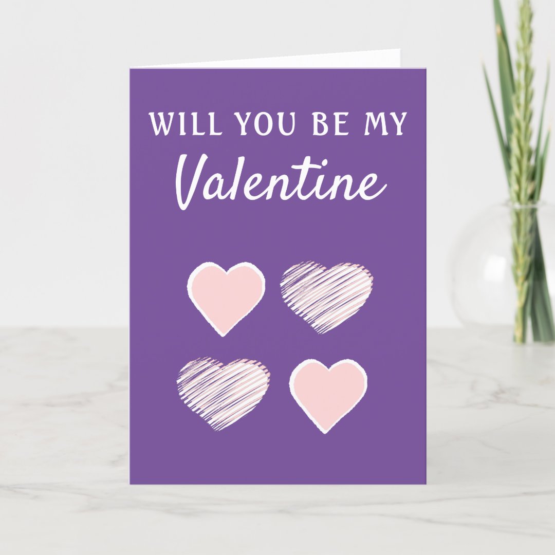 Will you be my Valentine Hearts Valentine`s Day Holiday Card | Zazzle