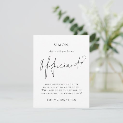 Will you be our officiant proposal card | Zazzle