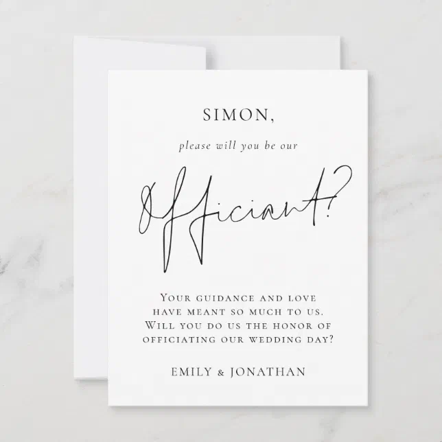 Will you be our officiant proposal card | Zazzle