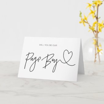 Will You Be Our Page Boy Heart Wedding Card | Zazzle