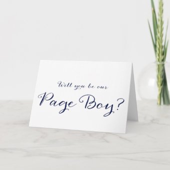 Will You Be Our Page Boy Wedding Card | Zazzle