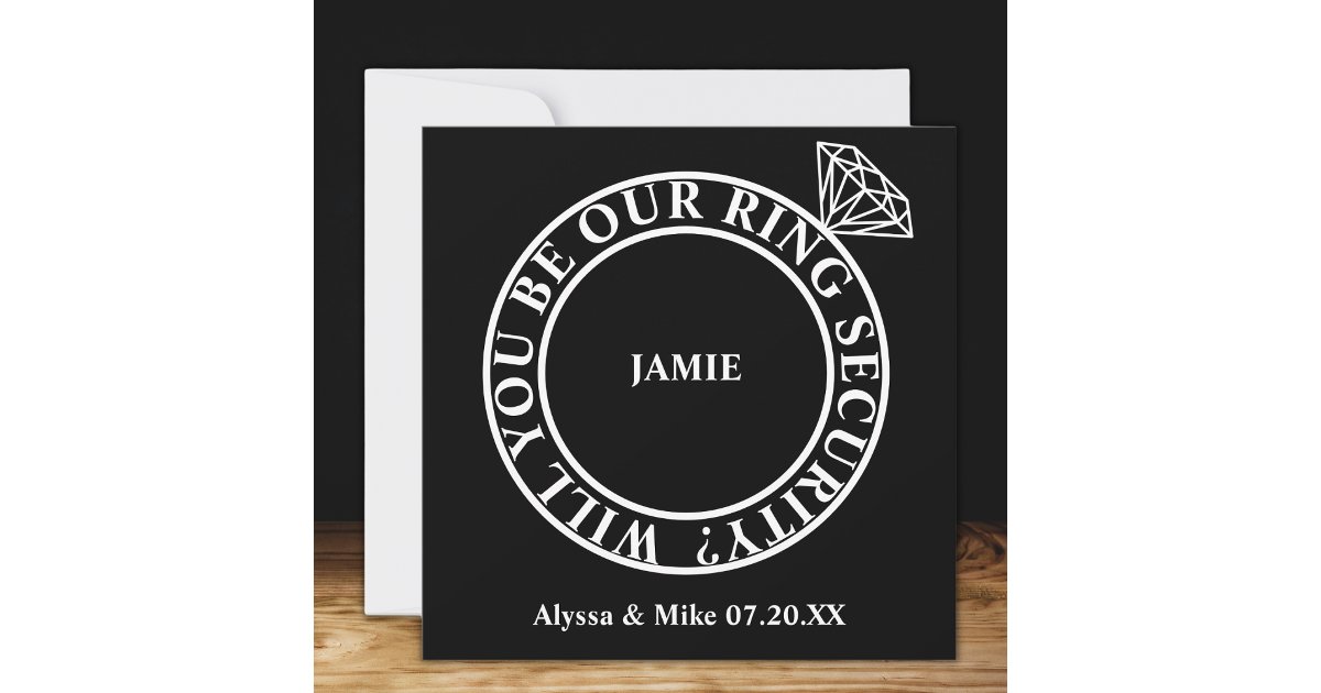 Will You Be Our Ring Security / Bearer Proposal Invitation | Zazzle