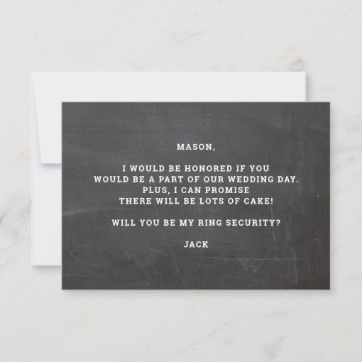 Will You Be Our Ring Security Proposal Card | Zazzle