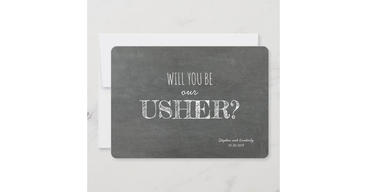 Will you be our Usher Proposal Card | Zazzle