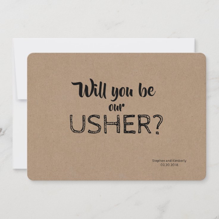 Will you be our Usher Proposal Card | Zazzle