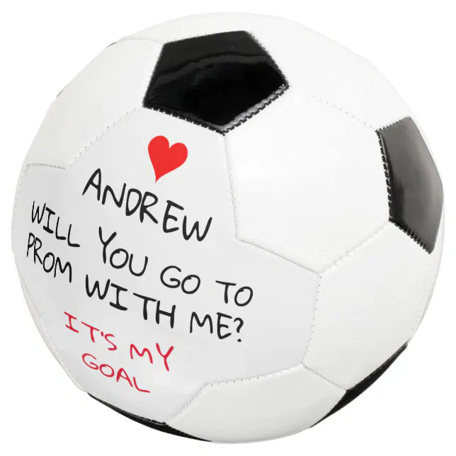 Will you go to prom with me personalized request soccer ball | Zazzle