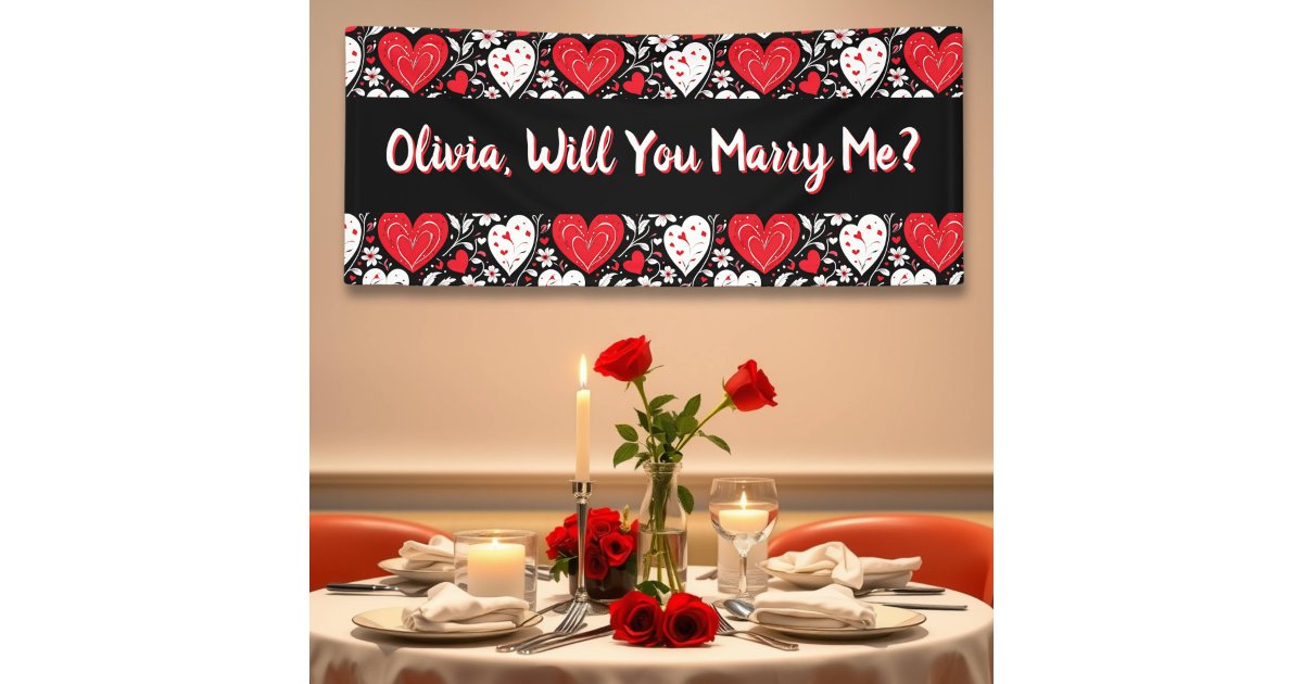 Will You Marry Me, Personalized Proposal Banner | Zazzle