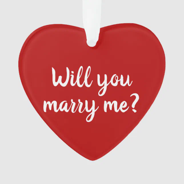 Will You Marry Me red custom script proposal Ornament | Zazzle