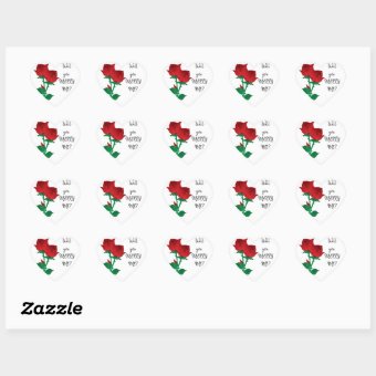 Will You Marry Me? | Red Roses Heart Sticker | Zazzle
