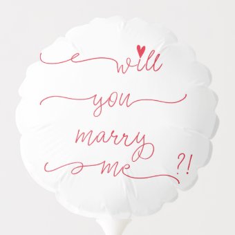 Will you marry me? Romantic Script Typography Balloon | Zazzle
